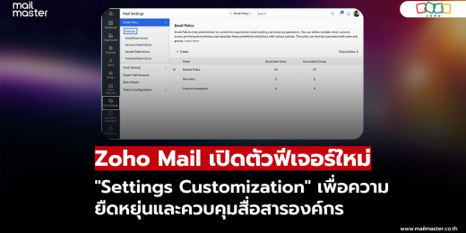 Zoho Mail เปิดตัวฟีเจอร์ใหม่ "Settings Customization" เพื่อความยืดหยุ่นและควบคุมสื่อสารองค์กร ...